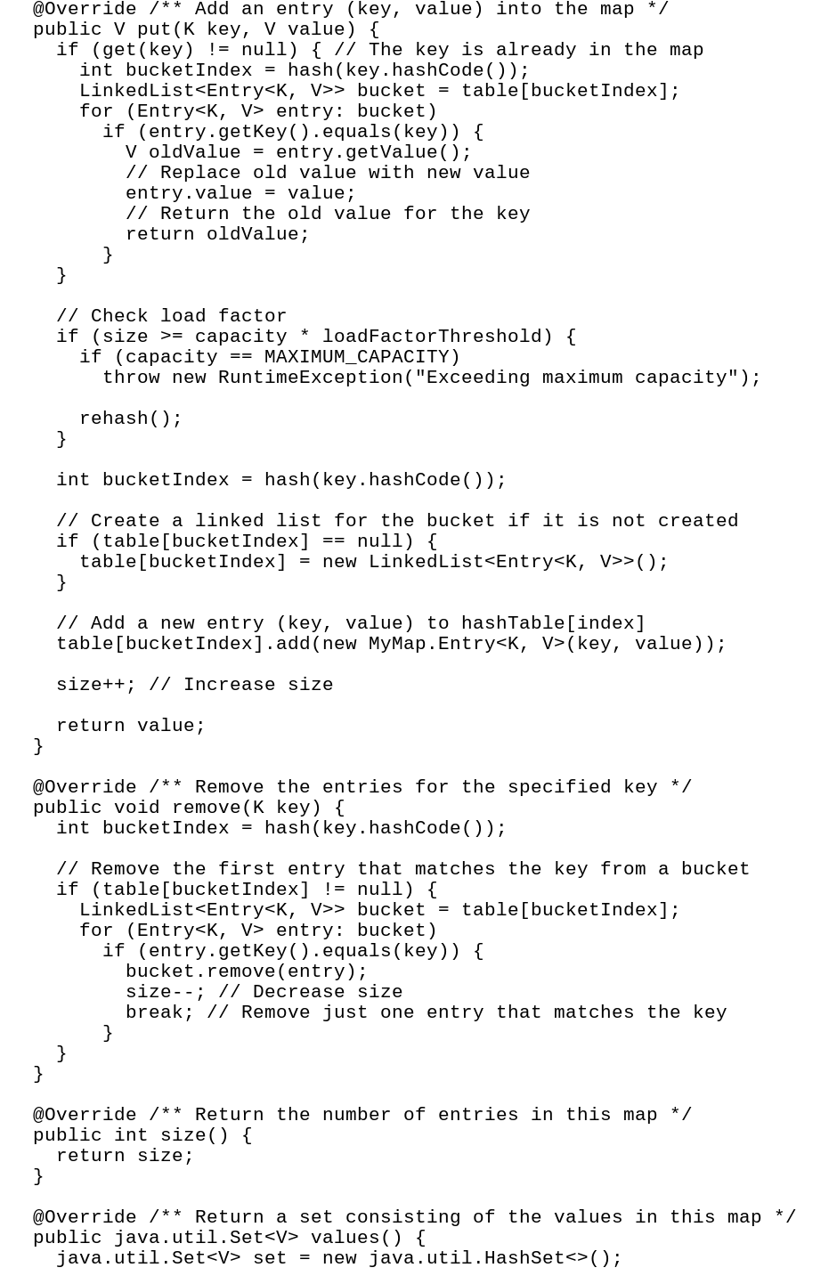 Solved Programming language: java Implement MyMap using open | Chegg.com Solved Programming language: java Implement MyMap using open | Chegg.com