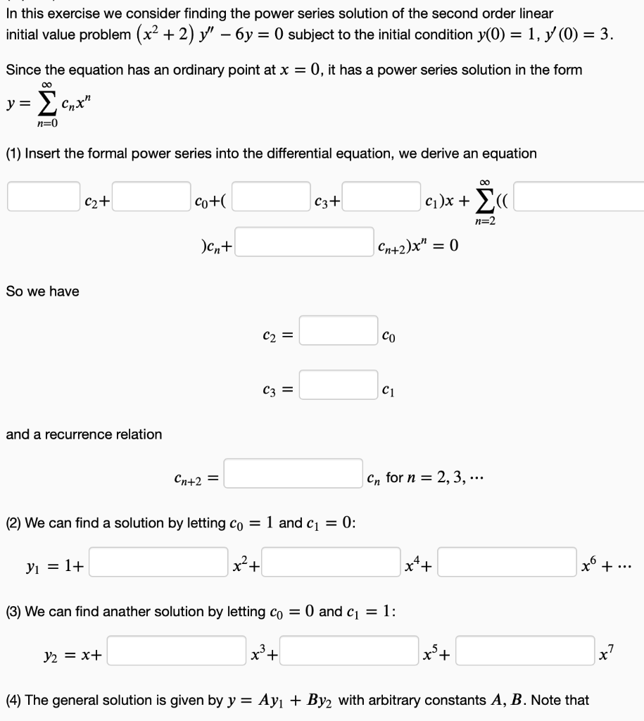 Solved In this exercise we consider finding the power series | Chegg.com