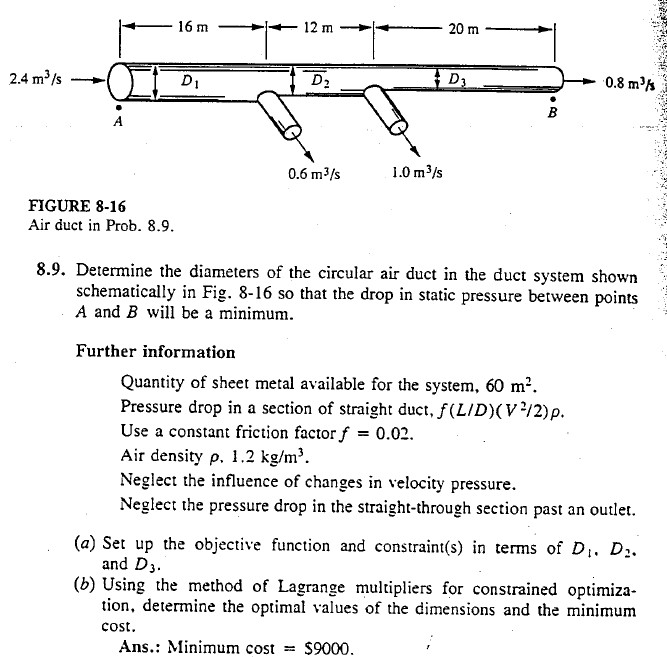 Solved 20 m 2.4 m/s Di D2 08 m3/s 0.6 m/s1.0 m/s FIGURE 8-16 | Chegg.com