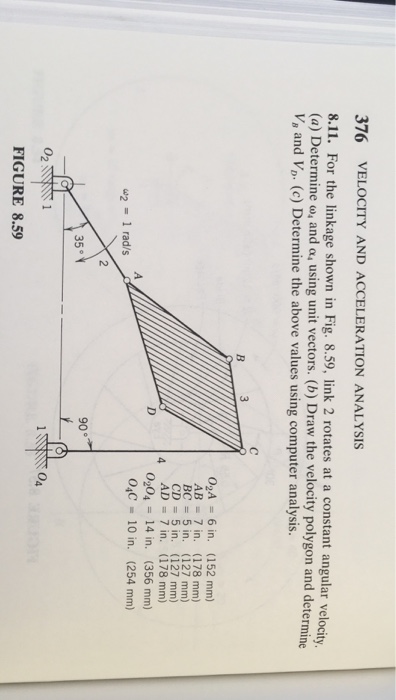 Solved 376 VELOCITY AND ACCELERATION ANALYSIS 8.11. For the | Chegg.com