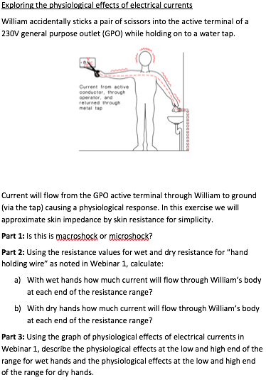 Solved Exploring the physiological effects of electrical | Chegg.com
