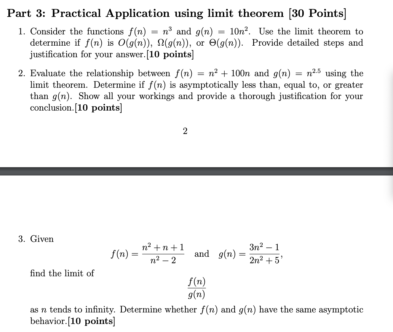 Solved Part 3: Practical Application using limit theorem [30 | Chegg.com