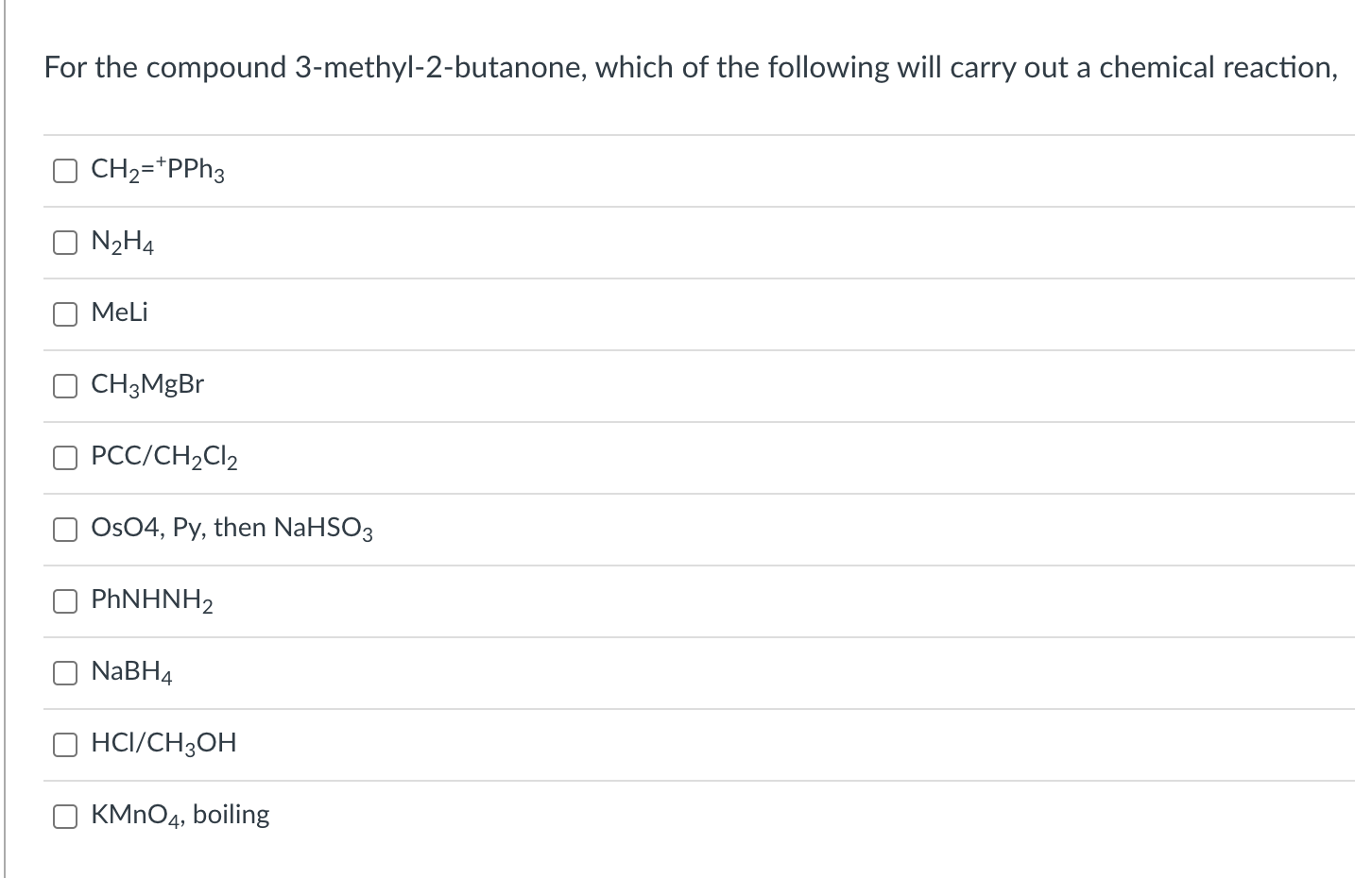 Solved For the compound 3-methyl-2-butanone, which of the | Chegg.com