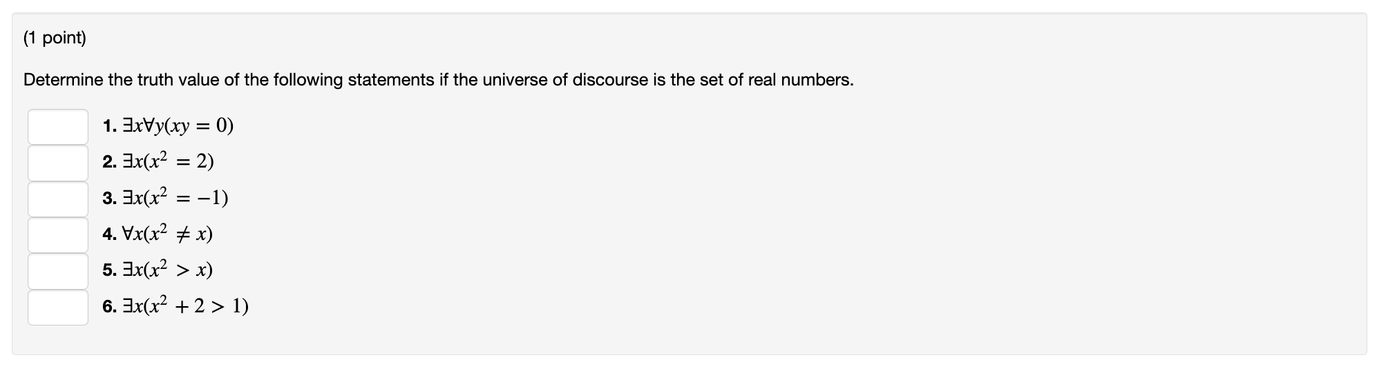 Solved Determine the truth value of the following statements | Chegg.com