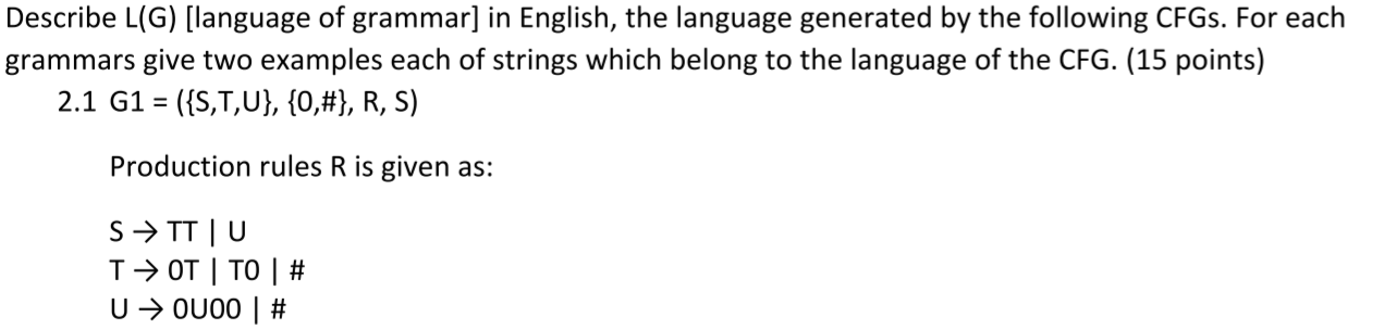 Solved 3. Prove the language from CGF from question 2.1 is | Chegg.com
