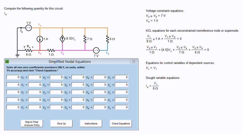 Solved Compute the following quantity for this circuit: lo | Chegg.com