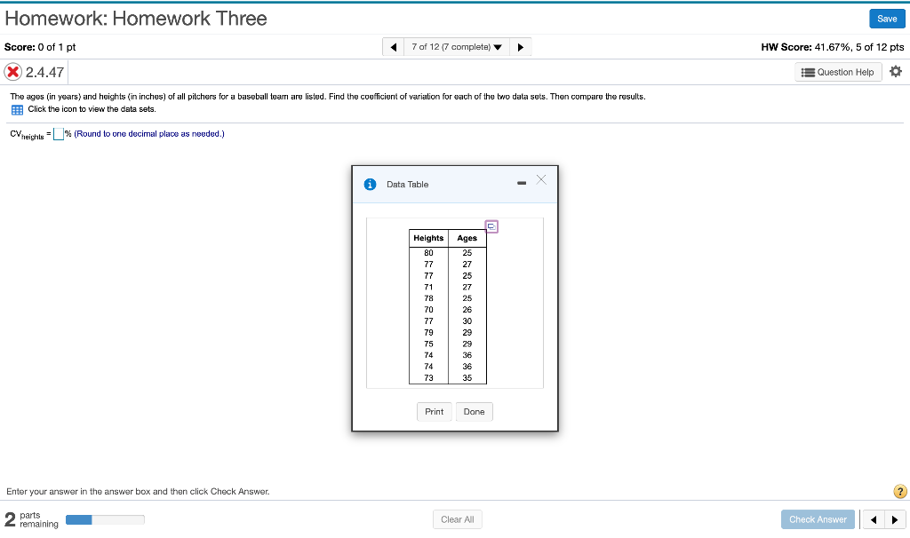 Solved Homework: Homework Three Save 1 7 of 12 7 complete) | Chegg.com