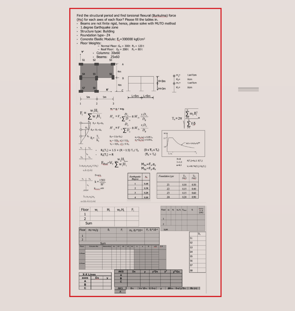 Find the structural period and find torsional | Chegg.com