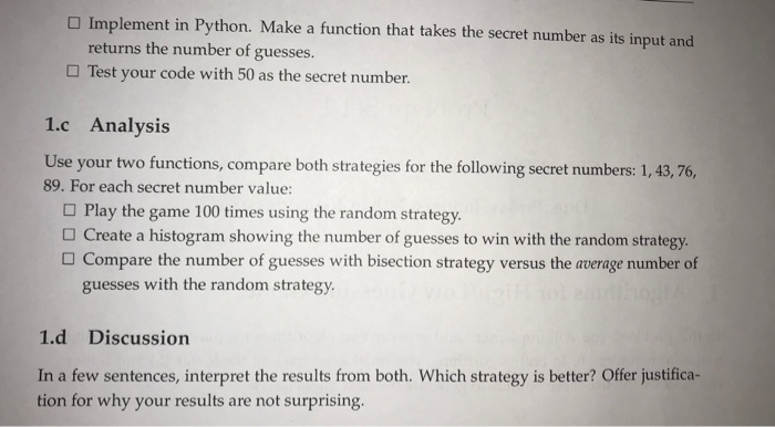 Solved 1 Algorithms for High/Low Guessing Game In this | Chegg.com