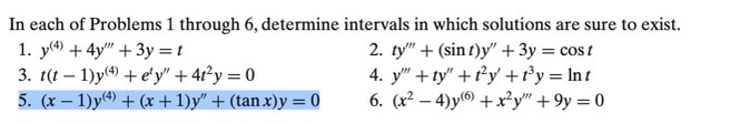 Solved In each of Problems 1 through 6 , determine intervals | Chegg.com
