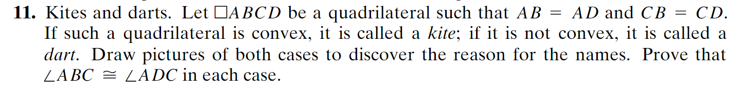 Solved 11. Kites and darts. Let ABCD be a quadrilateral | Chegg.com
