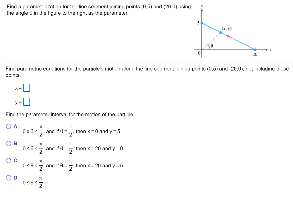 Solved Find a parameterization for the line segment joining | Chegg.com