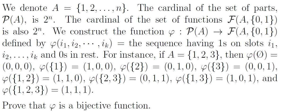 Solved We denote A={1,2,…,n}. The cardinal of the set of | Chegg.com