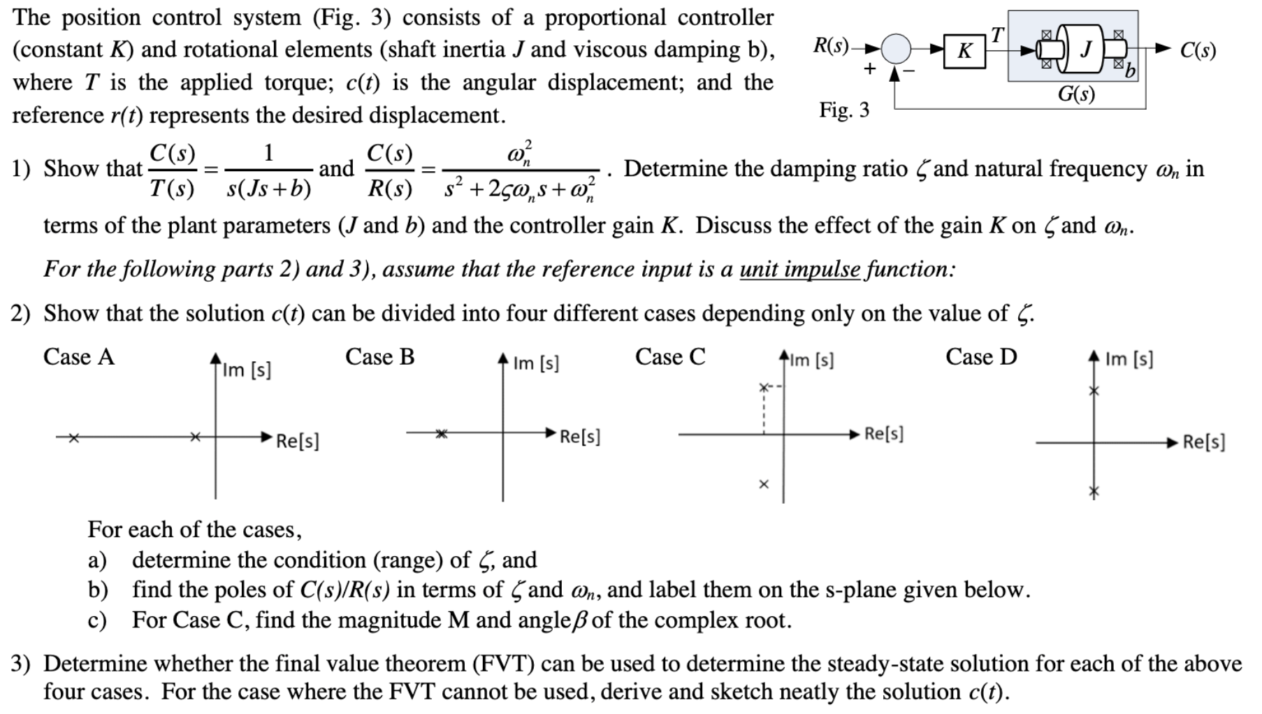C(s) n = The position control system (Fig. 3) | Chegg.com