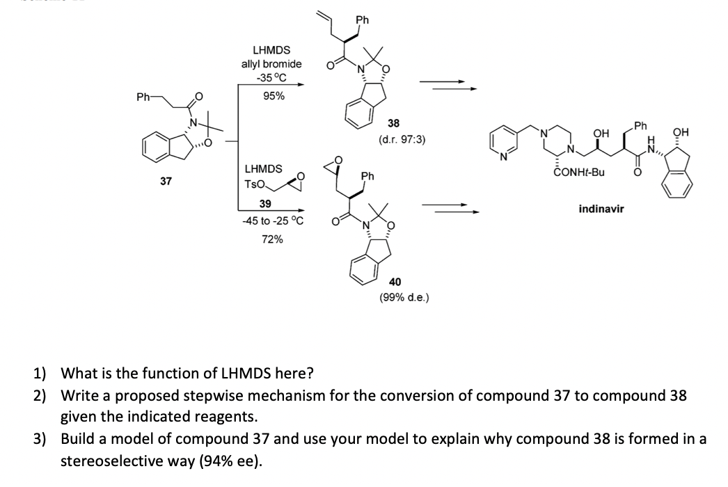 Solved LHMDS allyl bromide -35 °C 95% Pha Ph OH (d.r. 97:3) | Chegg.com