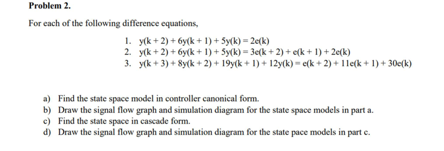 Solved For each of the following difference equations, 1. | Chegg.com