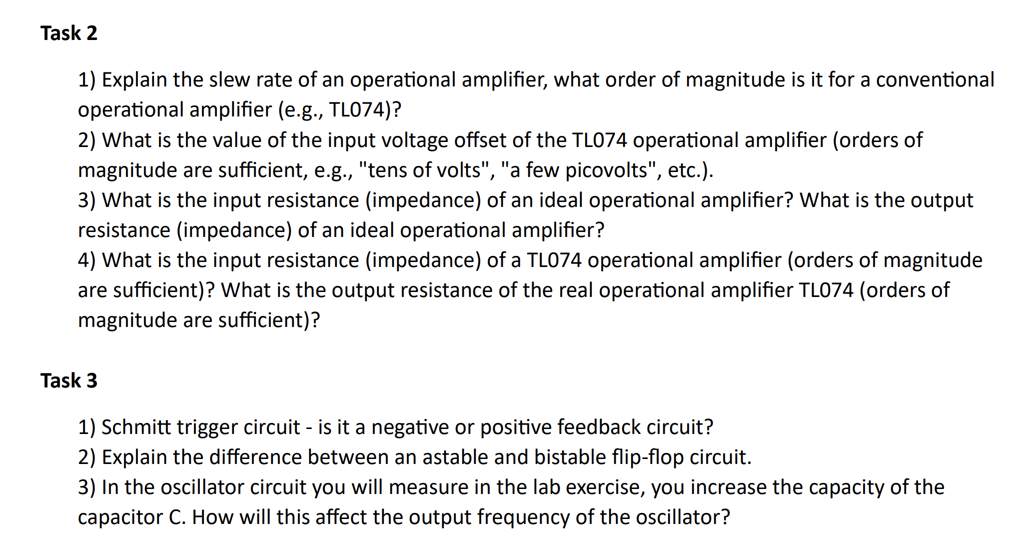 Solved 1) Explain the slew rate of an operational amplifier, | Chegg.com
