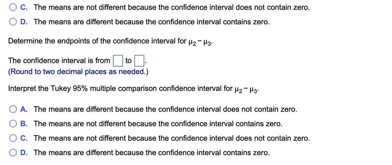 Solved Sample 2 Conduct a Tukey multiple comparison at the | Chegg.com