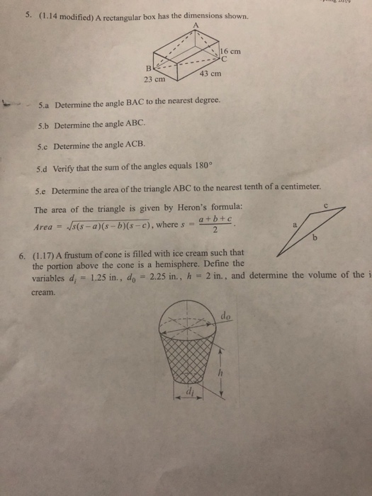 Solved 5. (1.14 modified) A rectangular box has the | Chegg.com