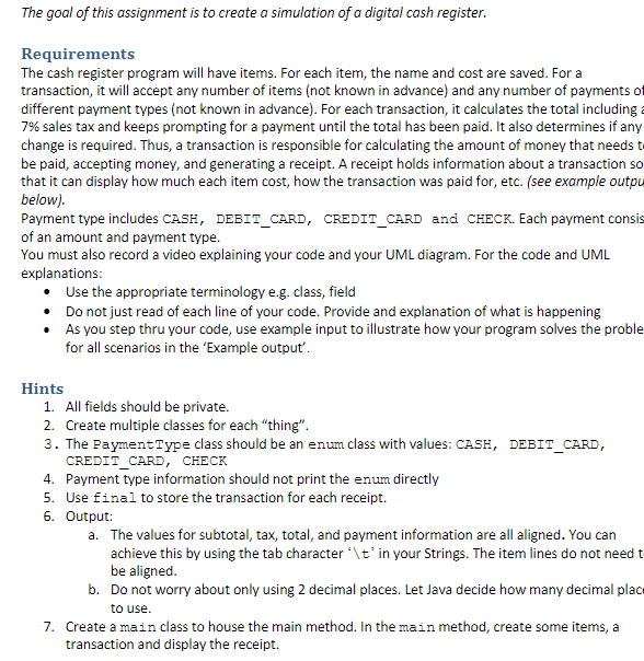 Solved The goal of this assignment is to create a simulation | Chegg.com