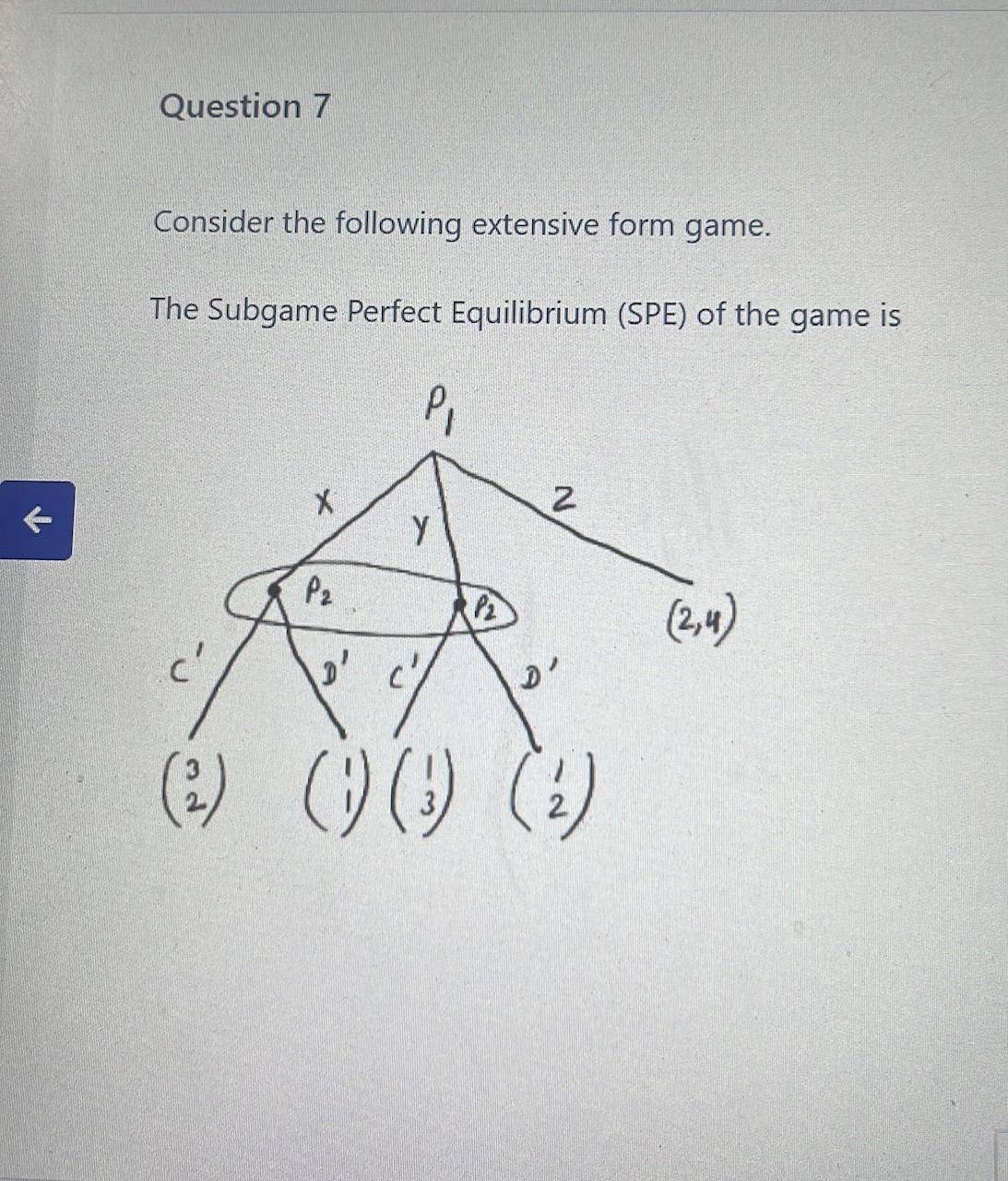 Solved Consider the following extensive form game. The | Chegg.com