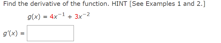 Solved Find the derivative of the function. HINT [See | Chegg.com