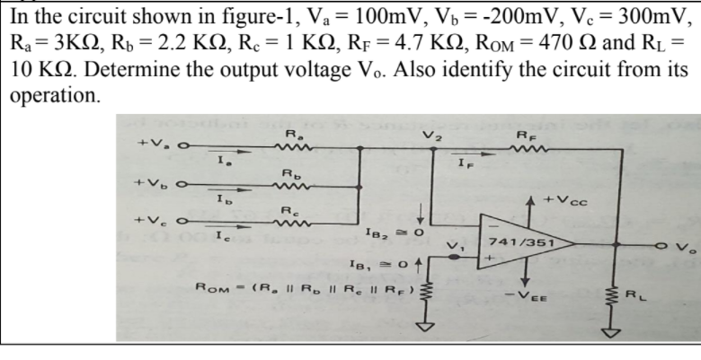 Solved In the circuit shown in figure-1, Va = 100mV, Vb = | Chegg.com