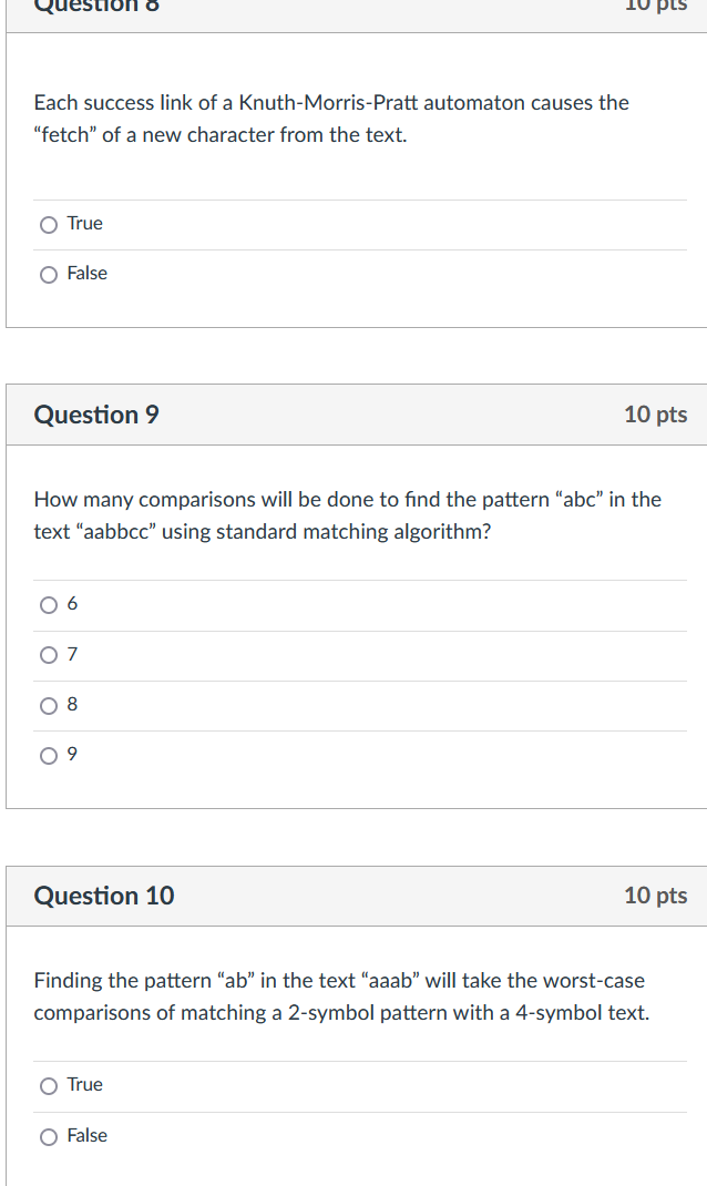 Solved Each success link of a Knuth-Morris-Pratt automaton | Chegg.com