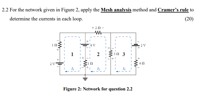 Solved 2.1 Determine the current I₂ of the network in Figure | Chegg.com
