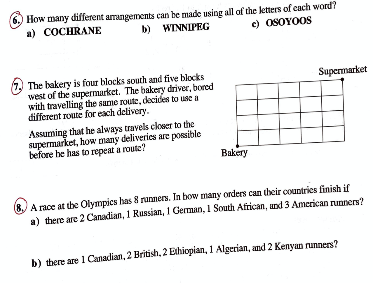 Solved 6.) How many different arrangements can be made using | Chegg.com