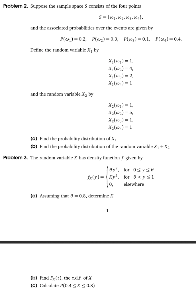 Solved Problem 2. Suppose the sample space S consists of the | Chegg.com