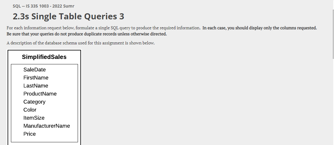 Solved For each information request below, formulate a | Chegg.com