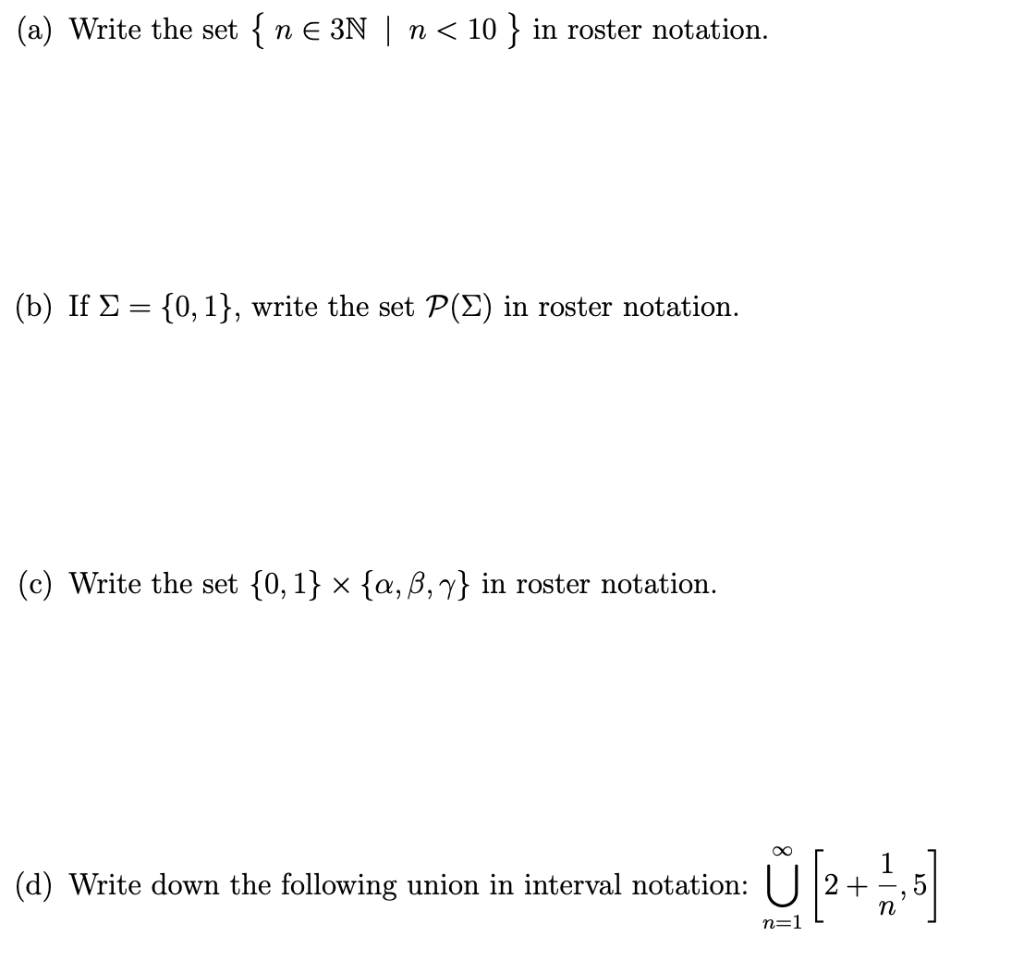 Solved (a) Write the set {n E 3N | n