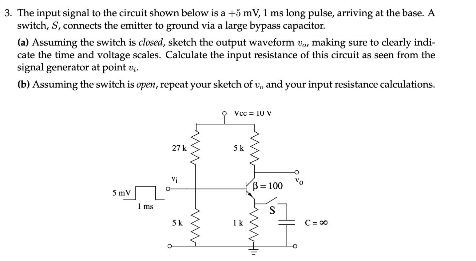 Solved 3. The input signal to the circuit shown below is a | Chegg.com