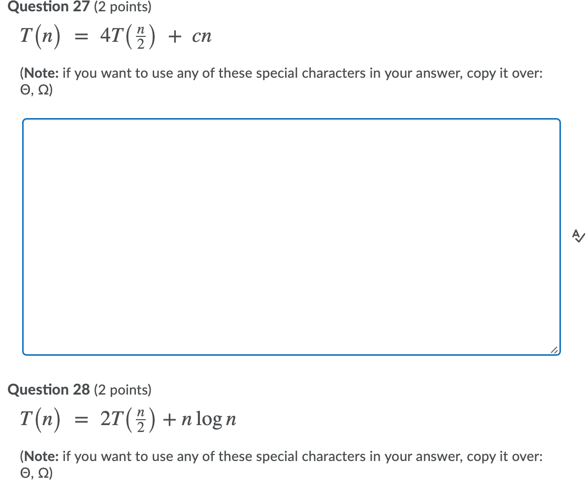 Solved Use the Master Theorem to solve each of the | Chegg.com