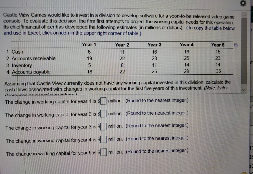 Solved Castle View Games would like to invest in a division | Chegg.com
