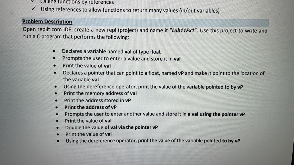 Solved Calling functions by references Using references to | Chegg.com