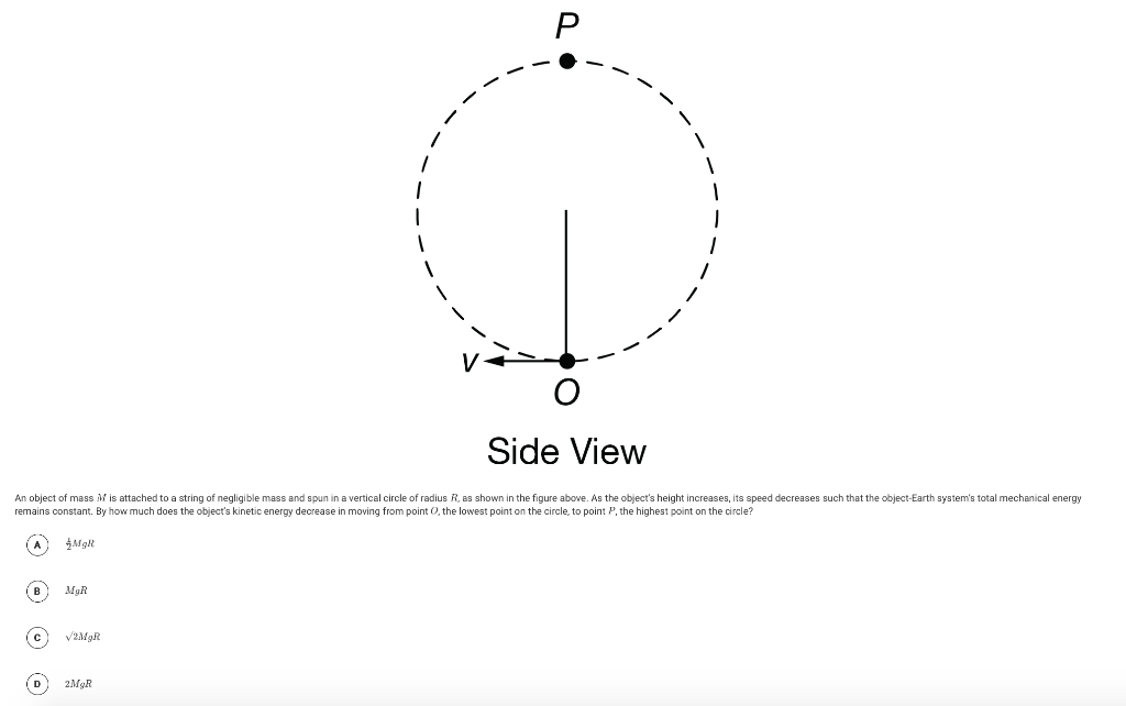 Solved Side View An object of mass M is attached to a string | Chegg.com