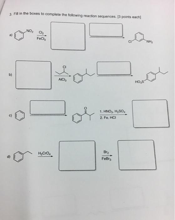 Solved 3. Fill in the boxes to complete the following | Chegg.com