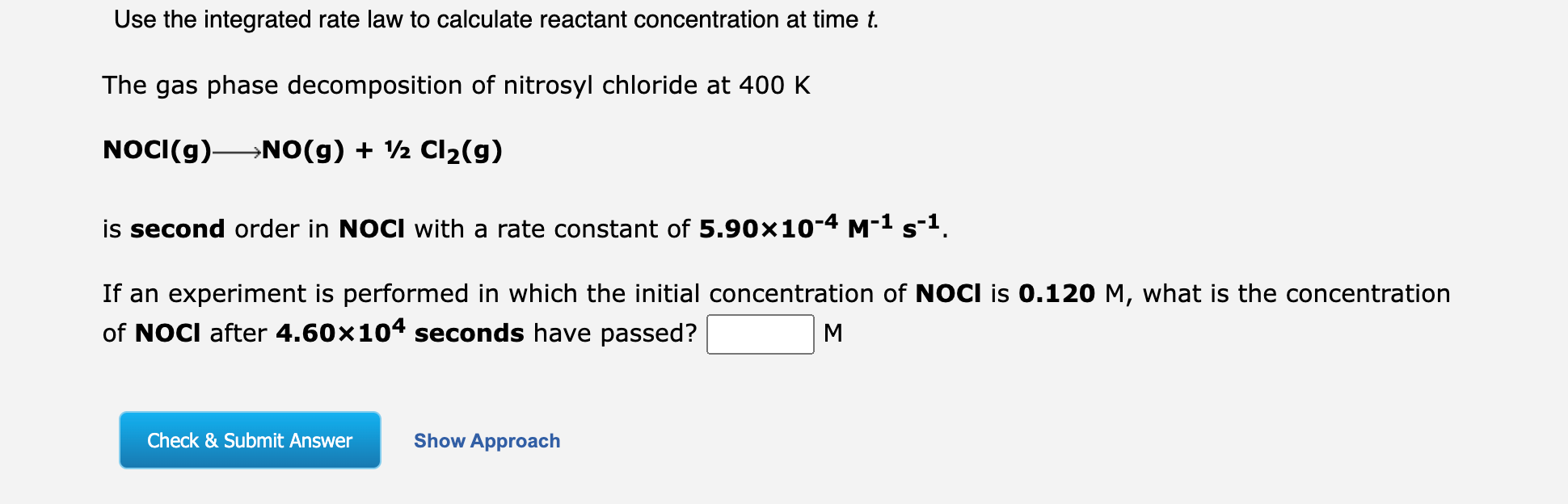 Solved Use the integrated rate law to calculate reactant | Chegg.com