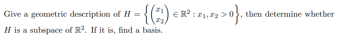Solved Give a geometric description of | Chegg.com