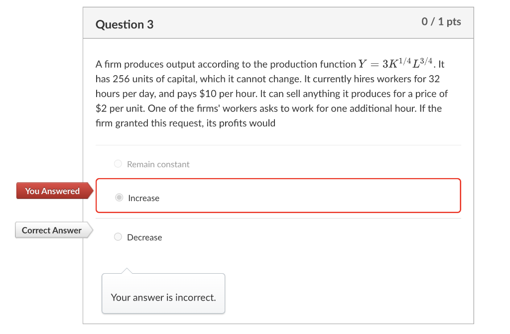 Solved A firm produces output according to the production | Chegg.com