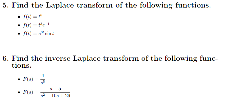 Solved 5. Find the Laplace transform of the following | Chegg.com