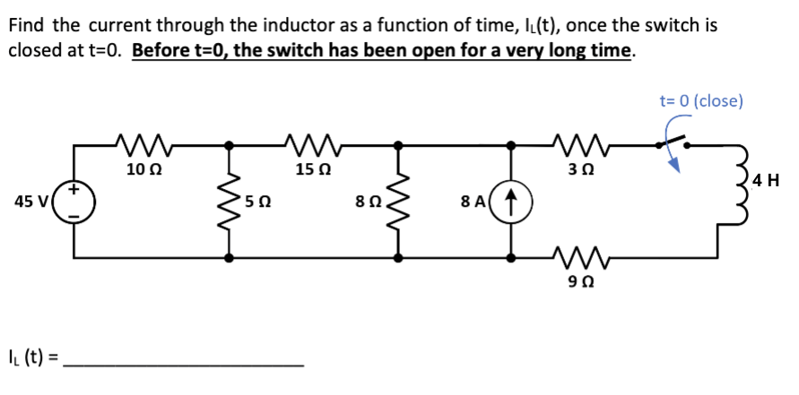 Solved Find the current through the inductor as a function | Chegg.com
