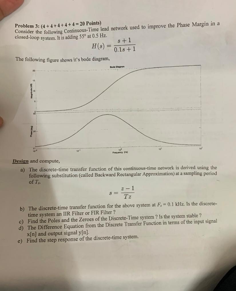 Solved Problem 3: (4+4+4+4+4=20 Points ) Consider the | Chegg.com