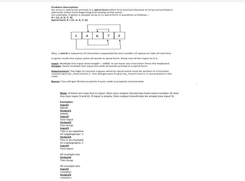 Solved Problem Description An Array Is Said To Be Printed In 