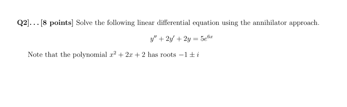 Solved Q2]... [8 points] Solve the following linear | Chegg.com