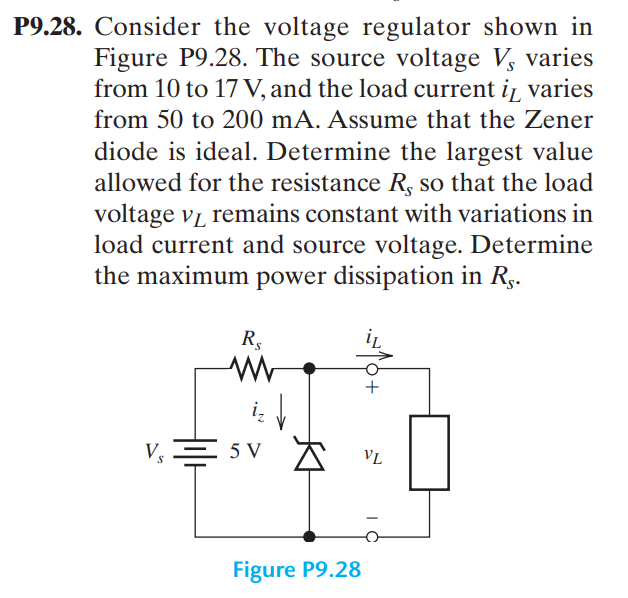 Solved 9 28 Consider The Voltage Regulator Shown In Figure