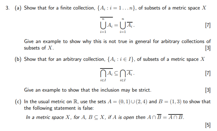 Solved 3. (a) Show that for a finite collection, | Chegg.com