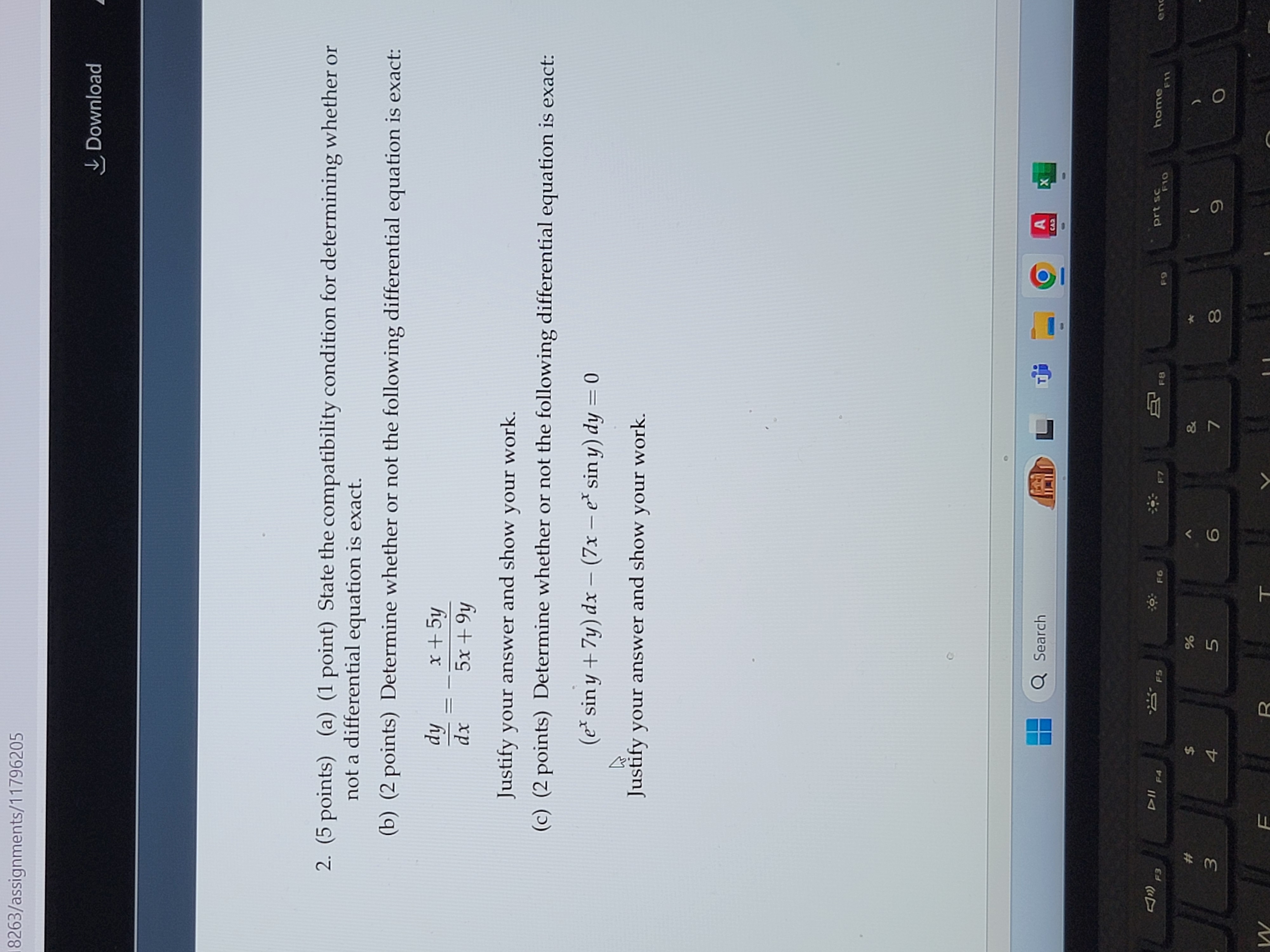 Solved (5 ﻿points) (a) (1 ﻿point) ﻿State the compatibility | Chegg.com